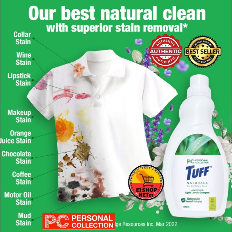 PERSONAL COLLECTION NEW TUFF NATURALS LIQUID LAUNDRY DETERGENT 100% ...