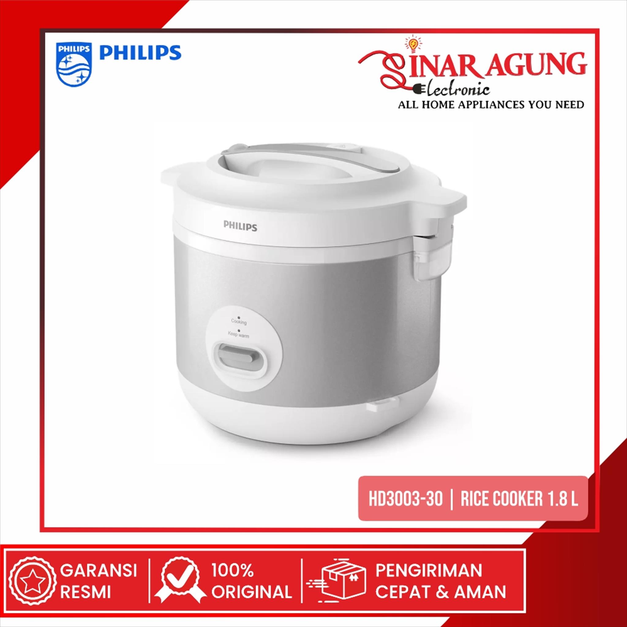 PHILIPS HD3003-30 / HD-3003-30 RICE COOKER 1.8 LITER - GARANSI RESMI ...