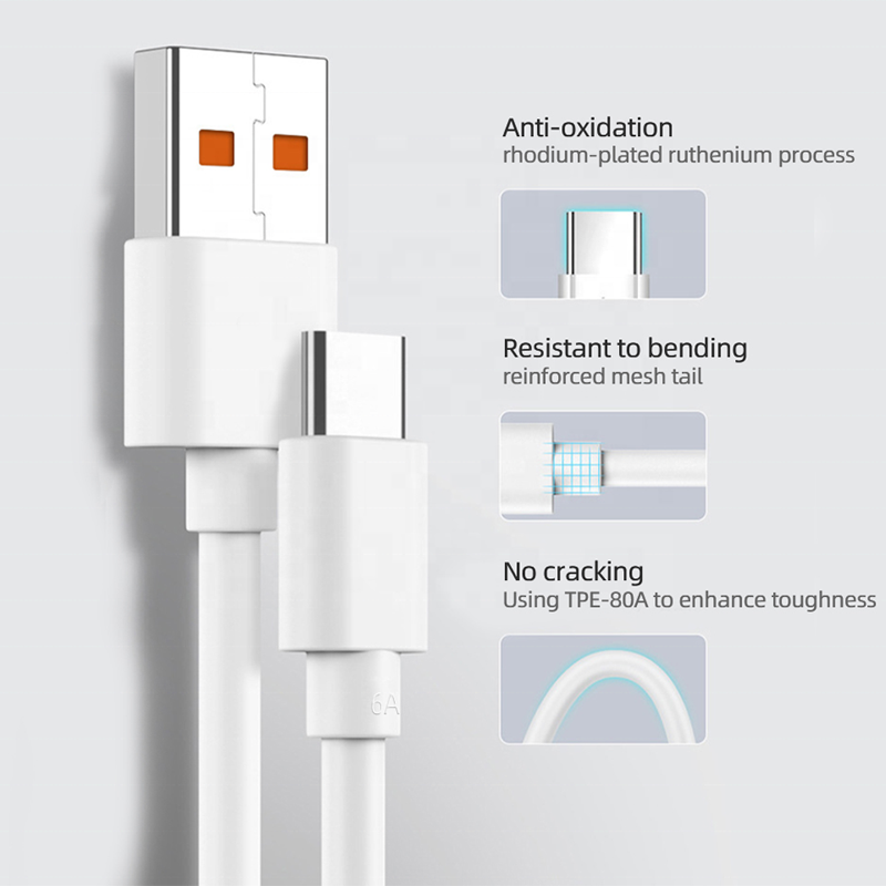 65W USB Type C Fast Charge Cable Super Vooc Dart Charging Cord For ...