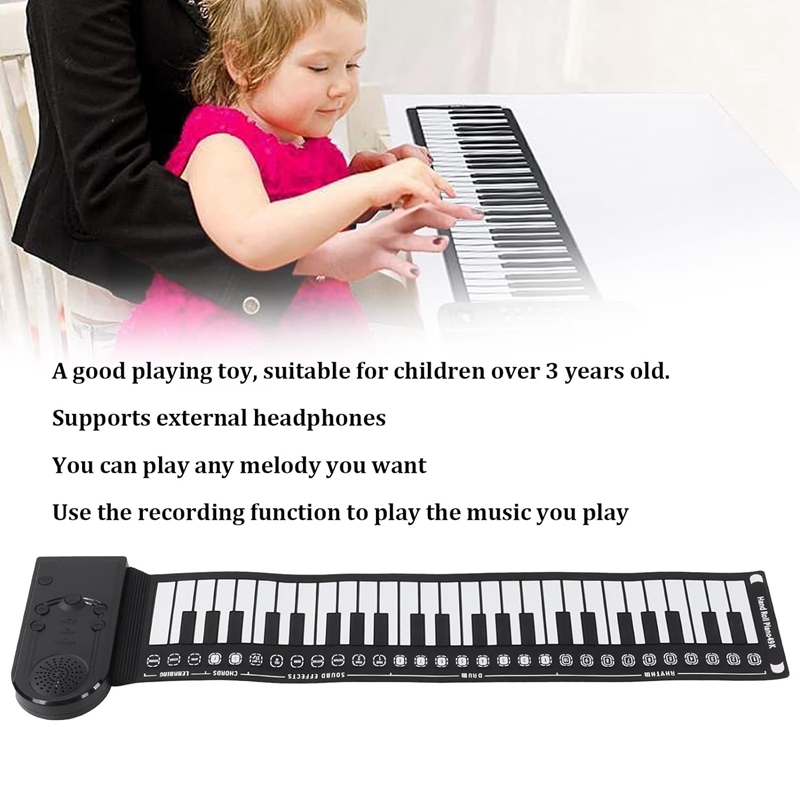 Keyboard Piano Roll Up Electric Piano for Beginners Foldable 49 Keys ...
