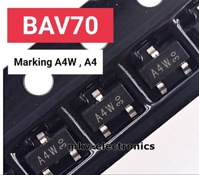 (10ตัว) BAV70 , Marking A4W , A4 , SOT-23 High-speed switching diodes 0 ...