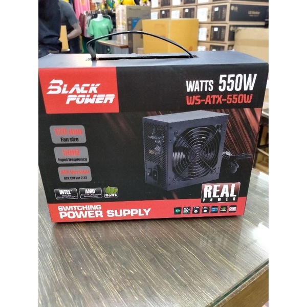 POWER SUPPLY (อุปกรณ์จ่ายไฟ) BLACK POWER WATTS 550 WS-ATX-550W (GPS-001 ...