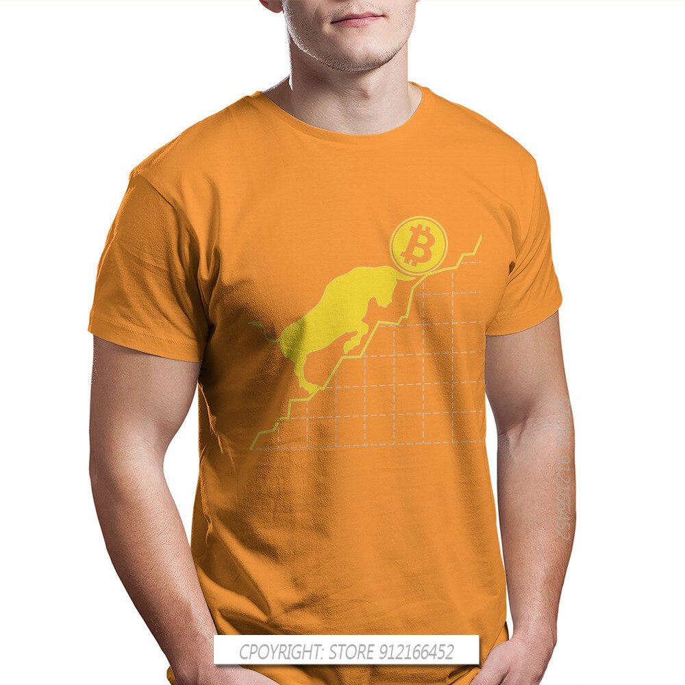 Bitcoin Sign Art Satoshi Nakamoto Bull And The Symbol Men T Shirt Top ...