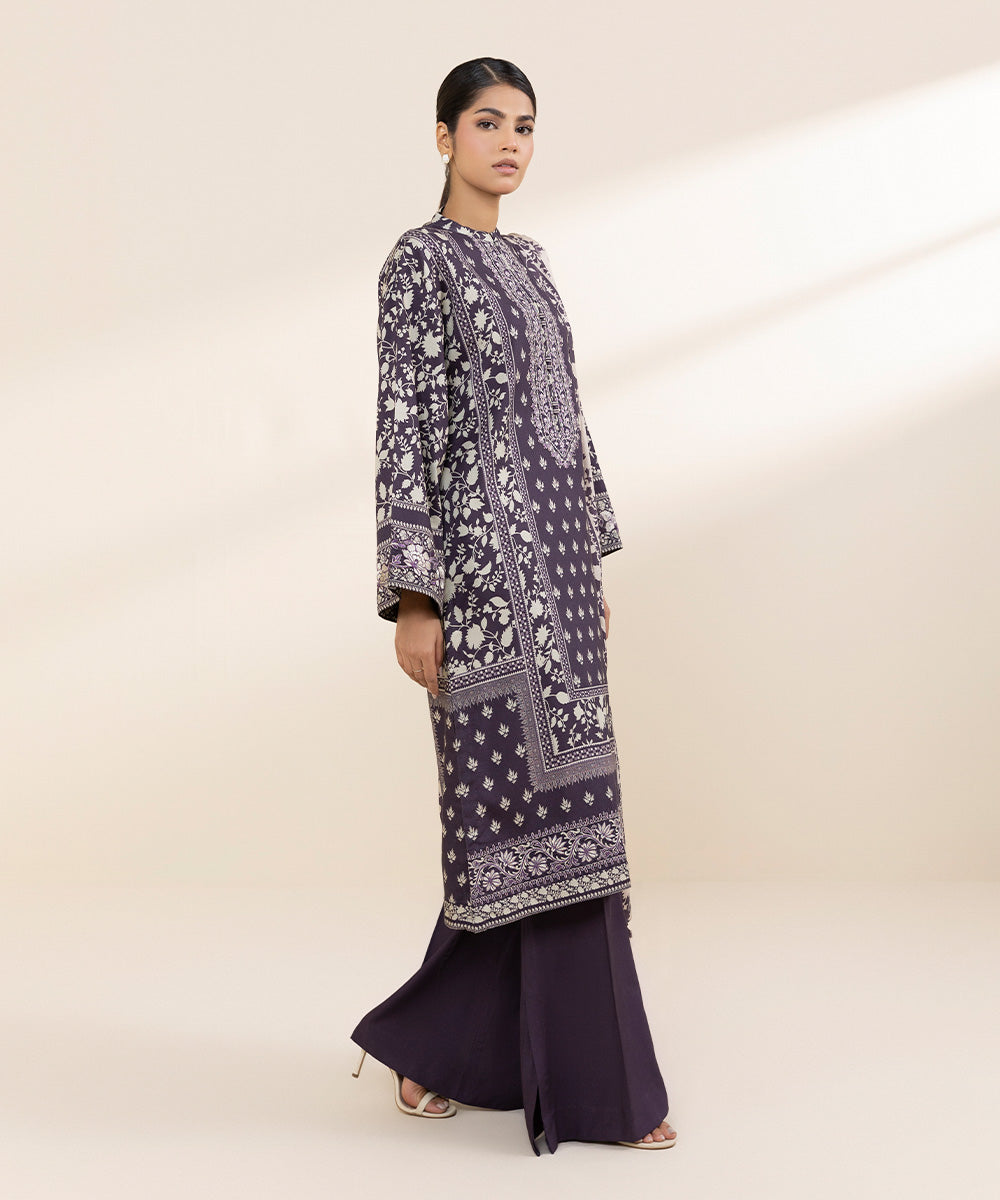 Sapphire 2 Piece - Embroidered Linen Unstitched Suit For Women ...
