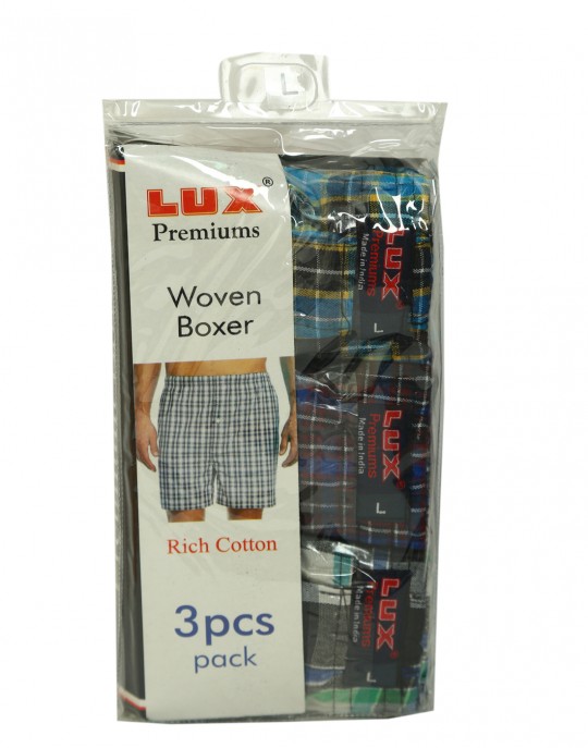 กางเกงบ๊อกเซอร์ ผ้าทอลาย LUX Premiums Woven Boxer ผ้าคอตต้อนโพลี คละสี ...