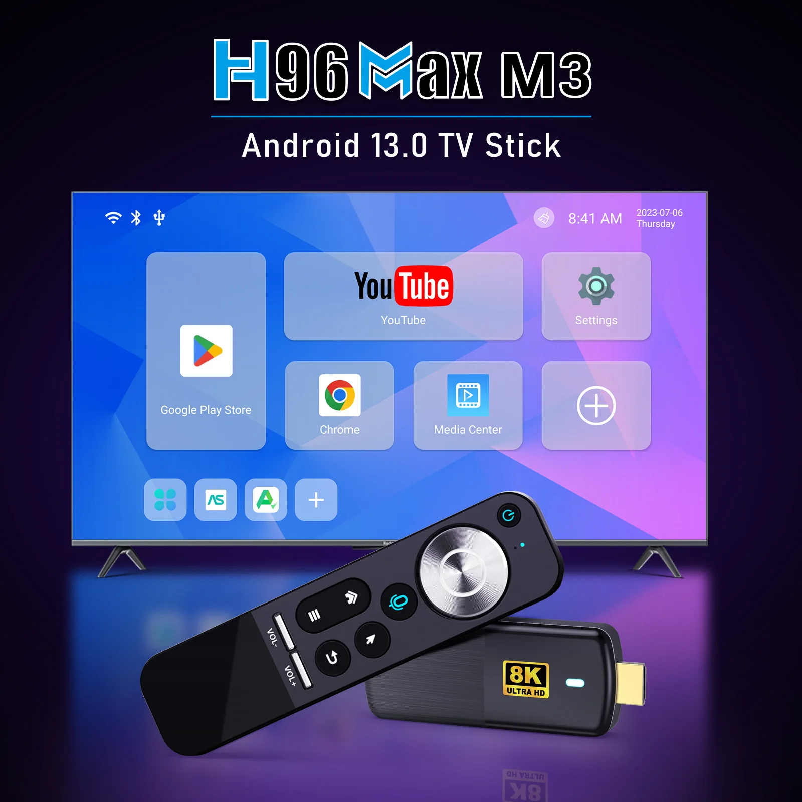 Salange H96MAX M3 Mini TV Stick Android 13.0 Smart TV Box WiFi6 4K2K H ...