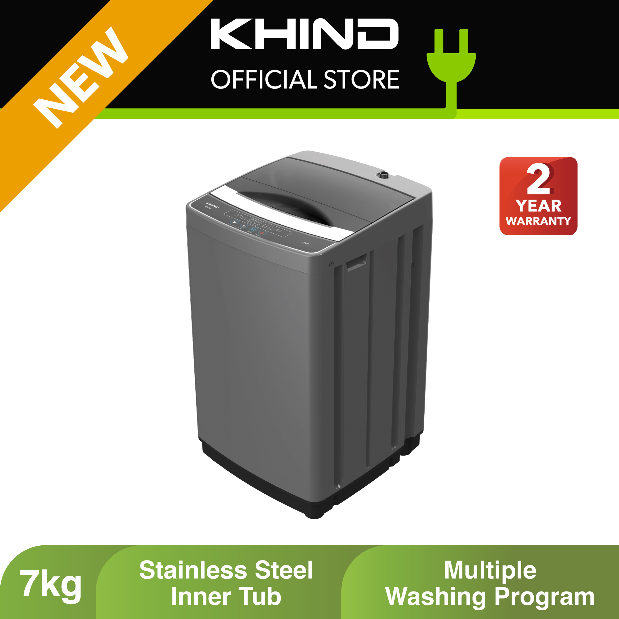 KHIND 7KG Fully Auto Washing Machine WM70A | Lazada