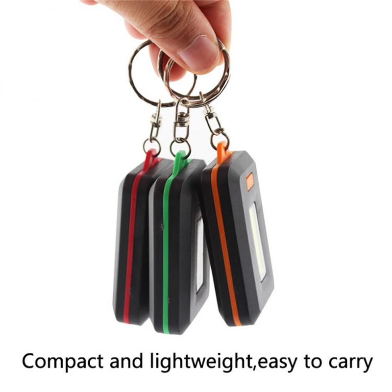 Mini Portable Cob Flashlight Emergency Keychain Key Ring Waterproof ...