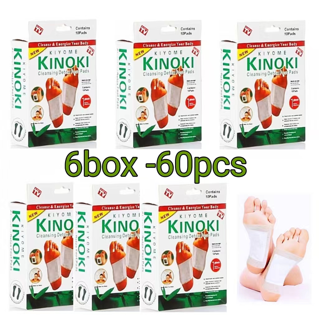 6boxs/60pcs）Original Kinoki Cleansing Detox Foot Pads Organic Herbal ...
