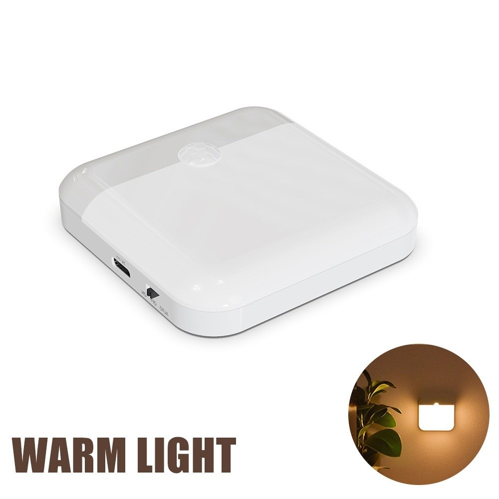 Indoor Lighting Square LED Night Light Rechargeable Wireless Motion ...