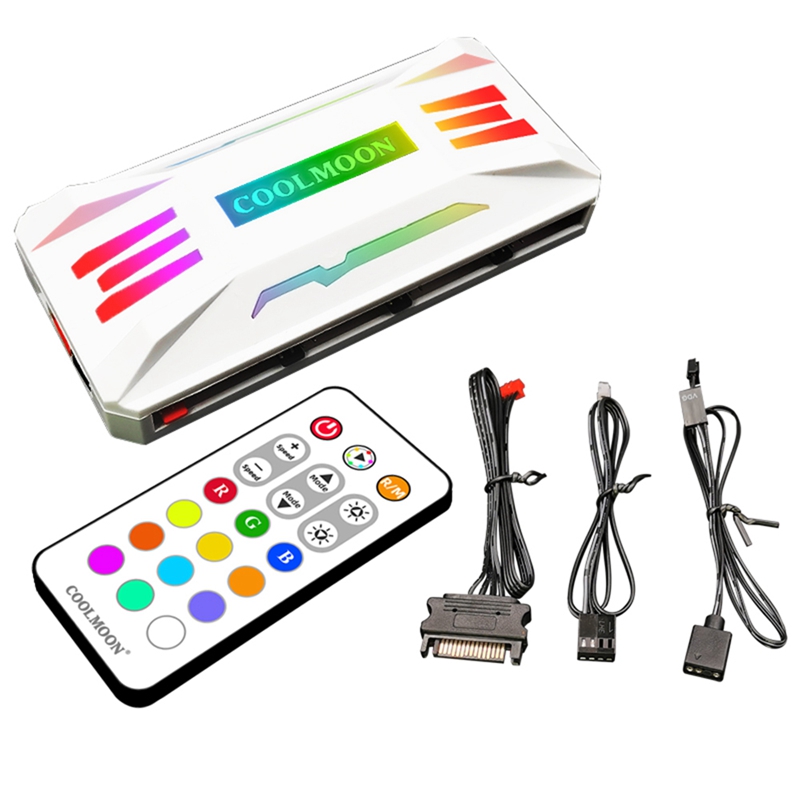 Coolmoon Argb Controller 4 Pin Pwm Temperature Control 5v 3 Pin Synchronization Wireless Remote