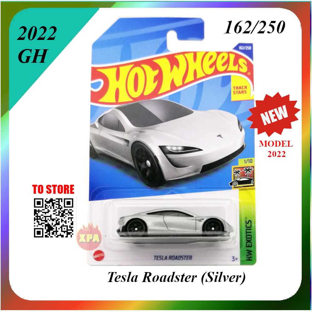 Hot Wheels Tesla Diecast Cars Tesla Roadster (Silver - creased) 2022 HW ...