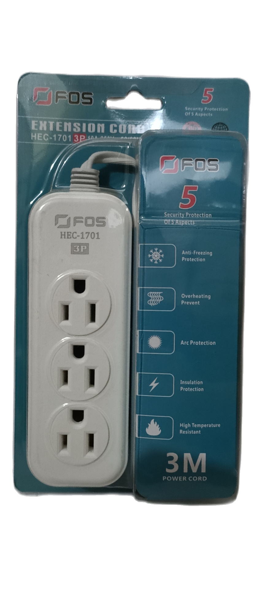 NITCO FOS HEC-1701 3P Electric Outlet Extension Cord 3M/5M | Lazada PH