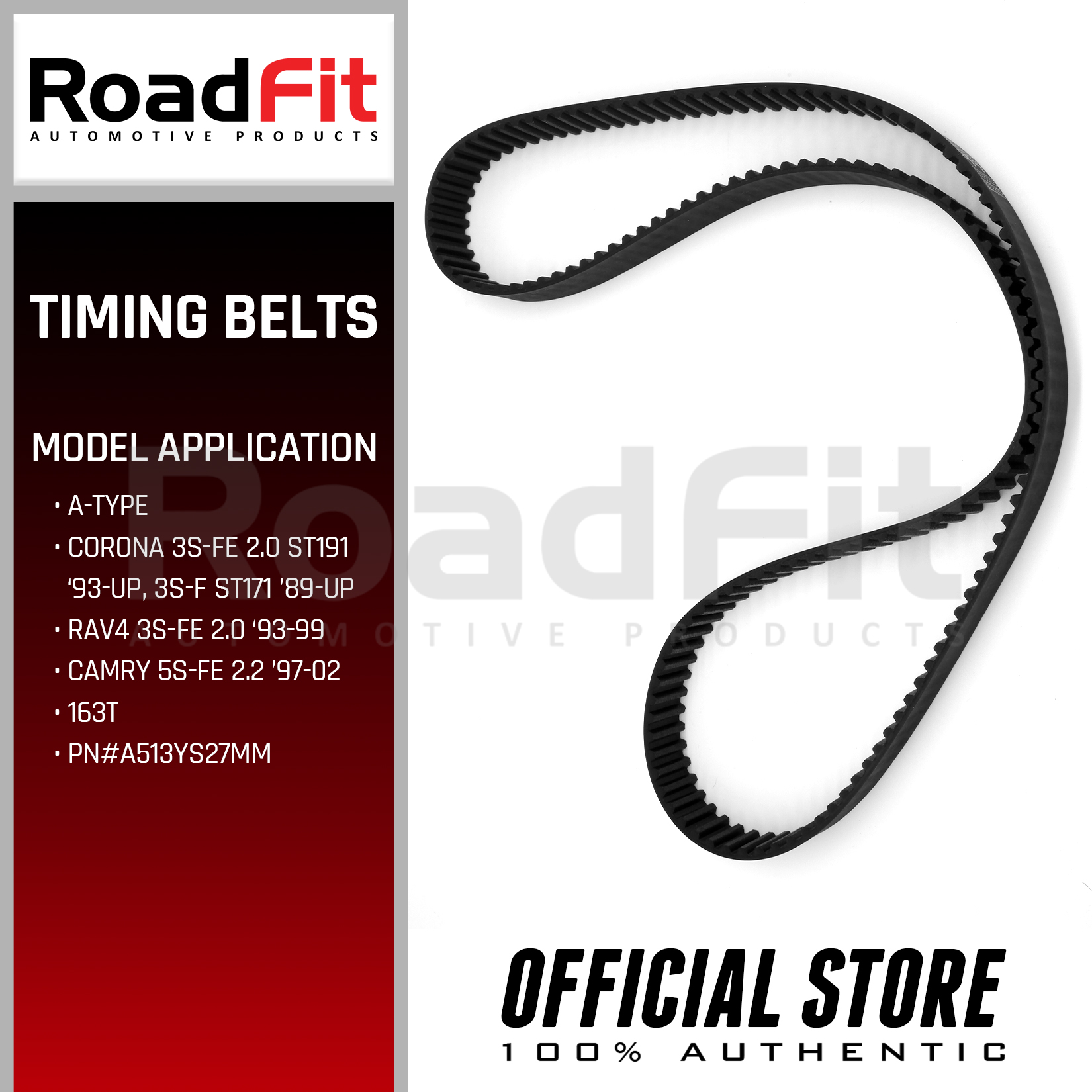 Sun Timing Belt A513YS27MM A-Type for Toyota Corona 3S-FE 2.0 ST191 ...