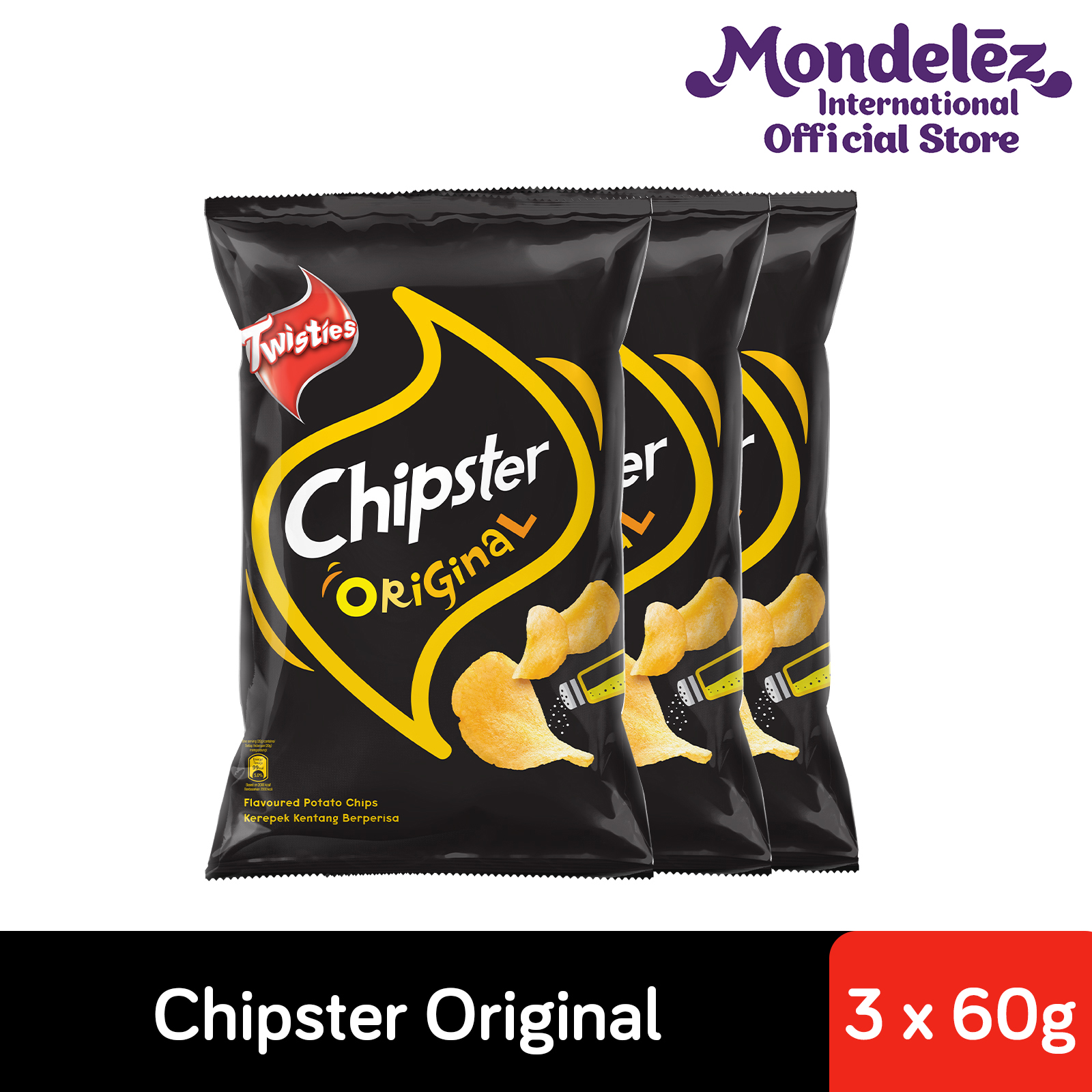 [Bundle of 3] Twisties Chipster Potato Chips Mid Pack [Original/ Sour ...