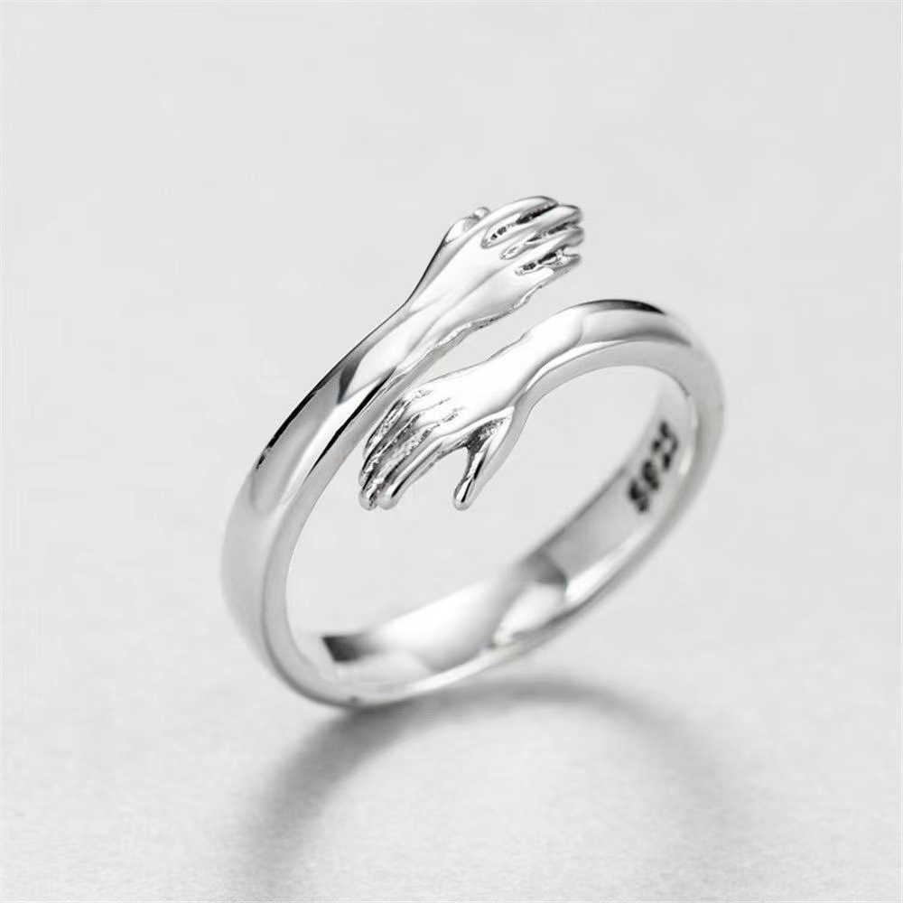 Simple and Sweet Love Hug Ring Female Korean Style Personalized Niche ...