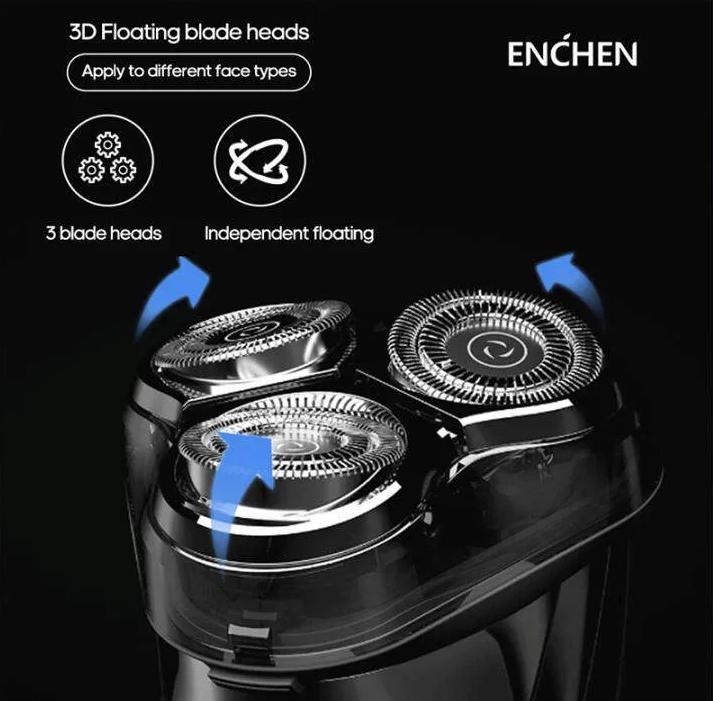 NEW ENCHEN Shaver BlackStone Waterproof 3D Electric Shaver Razor Men ...