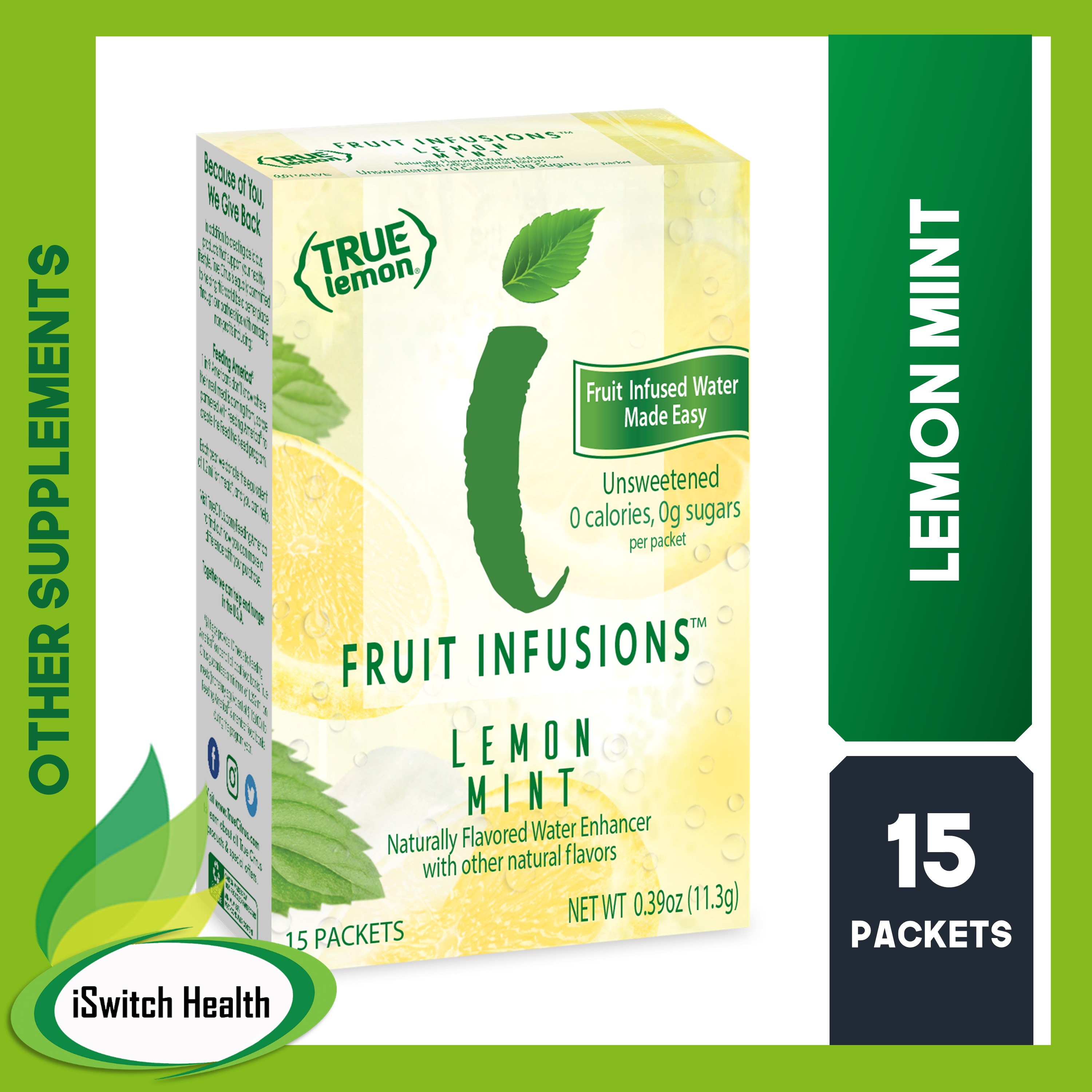 True Lemon Fruit Infusions Water Enhancer ZERO CALORIE - 15 Packets ...