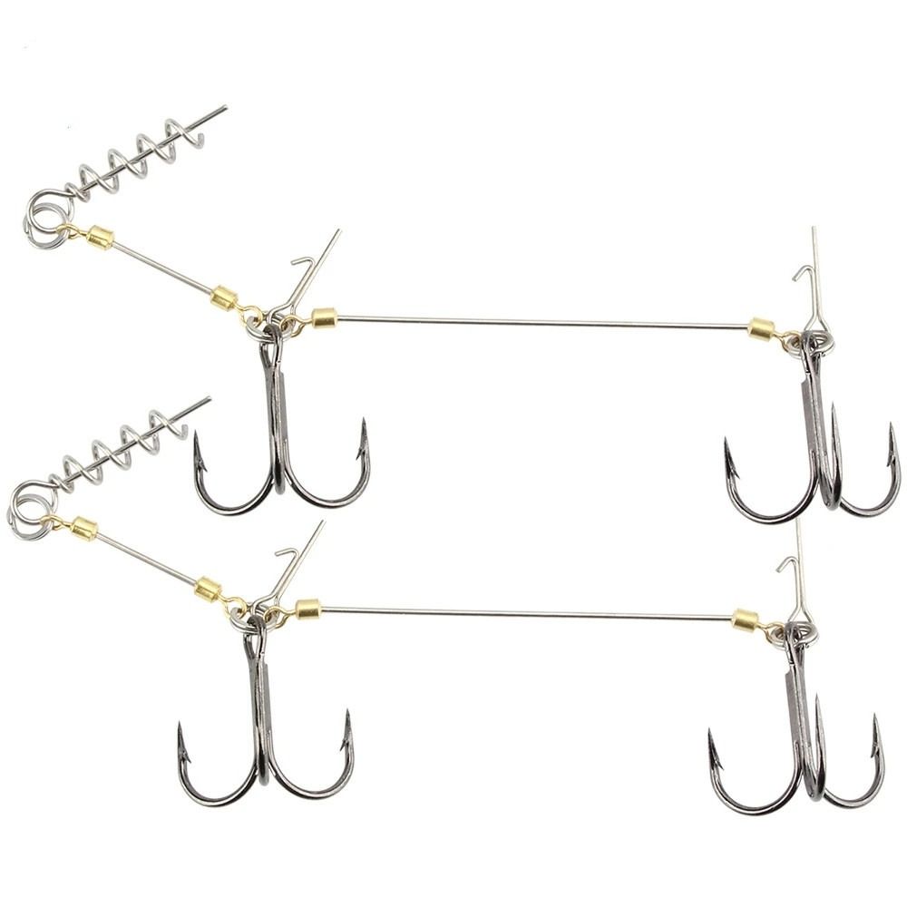 Sharp With Screw Pin String Fishing Hook Assist Hook Barbed Fishing Rig ...