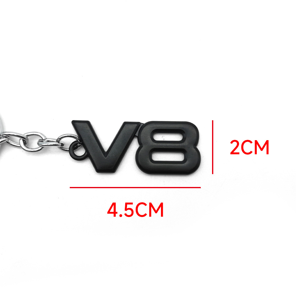 【Hannah Martin Official Store】V8 Logo Car Metal KeyChain Key Rings for ...