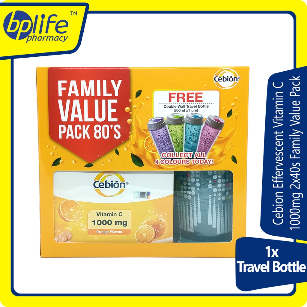 Cebion Effervescent Vitamin C 1000mg 2x40s Family Value Pack (Foc ...