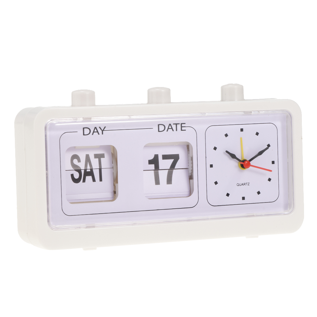 【Special offer】Retro Style Calendar Flip Alarm Clock with Three Press ...