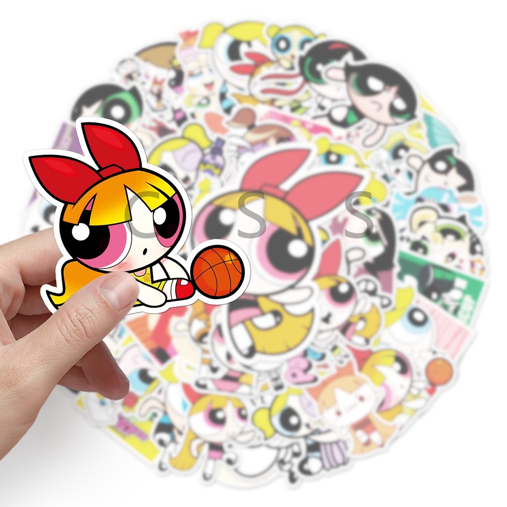 CSS 50Pcs/Set The Powerpuff Girls Graffiti Waterproof Sticker Cartoon ...