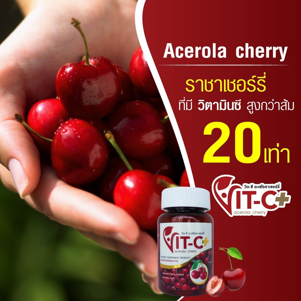 วิตามินซี Vitamin C Acerola Cherry Sydney Vit C Plus Zinc วิตามินซีเข้มข้น (30 เม็ด X 2 กระปุก ...