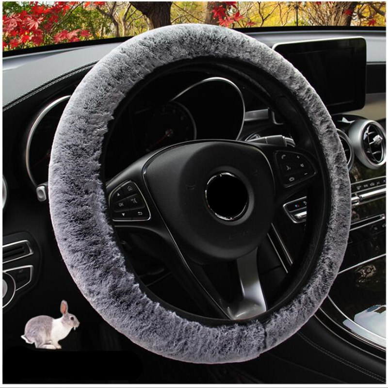 【HeritageTrove】Winter Super Soft Plush Car Steering Cover Universal ...