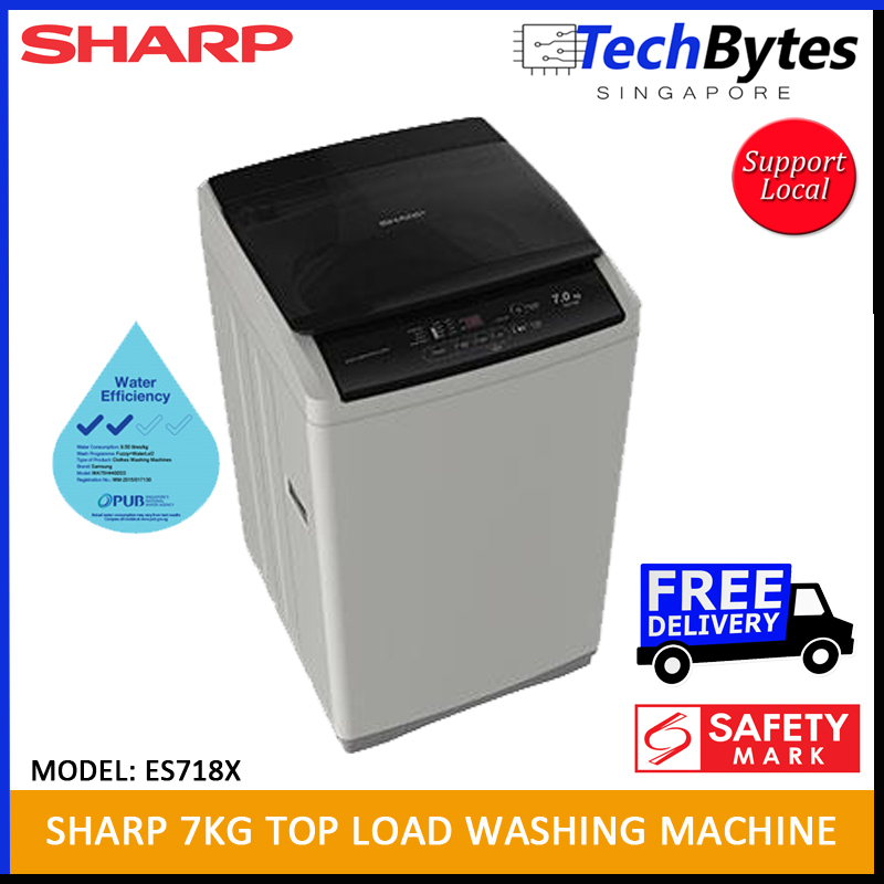 (Bulky) Sharp 7kg Top Load Washing Machine, ES718X, 3 Ticks, Free ...