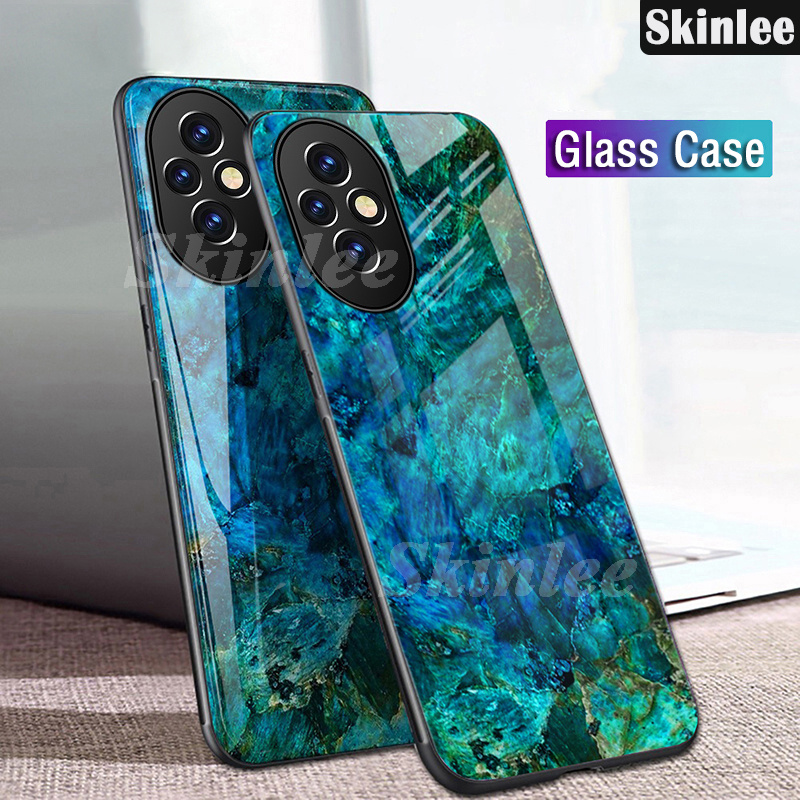 Phone case For Honor 200 Back cover Fashion Marble Hard Tempered Glass ...