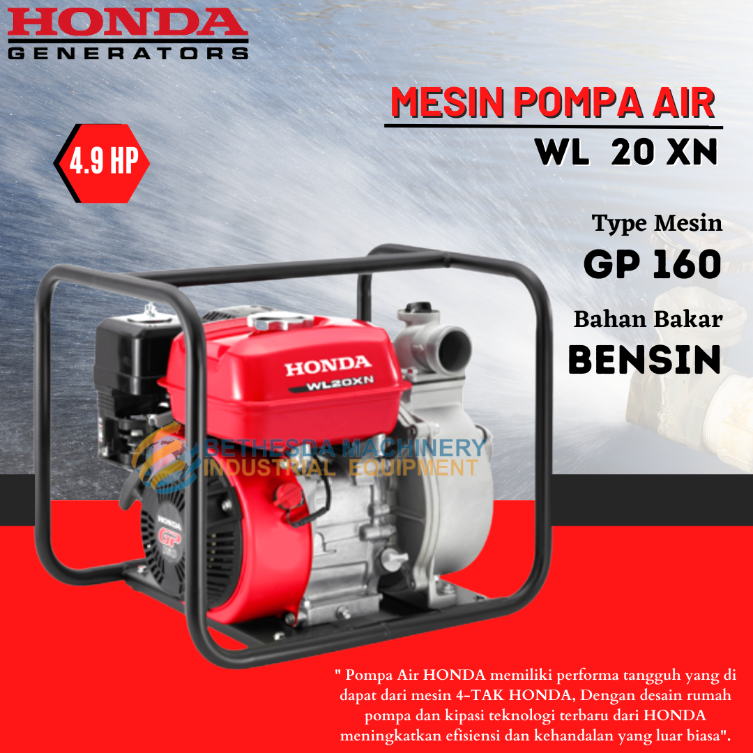 Honda mesin pompa air 3 inch bensin 4.9 hp / water pump 3.6 kw | Lazada ...