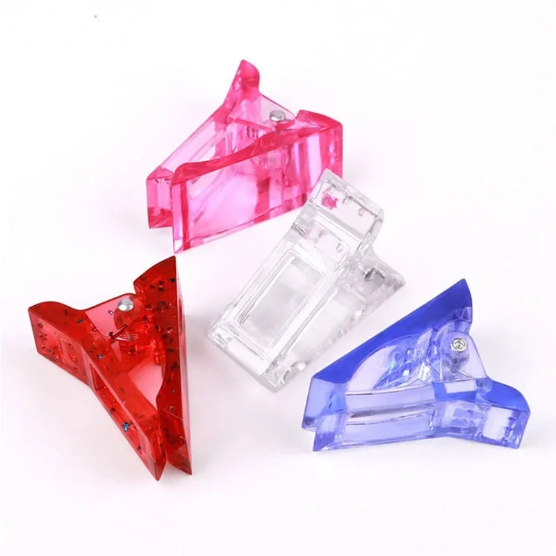 10pcs/Set Polygels Clips Transparent Pink Poly Nail Gel Tools Manicure ...