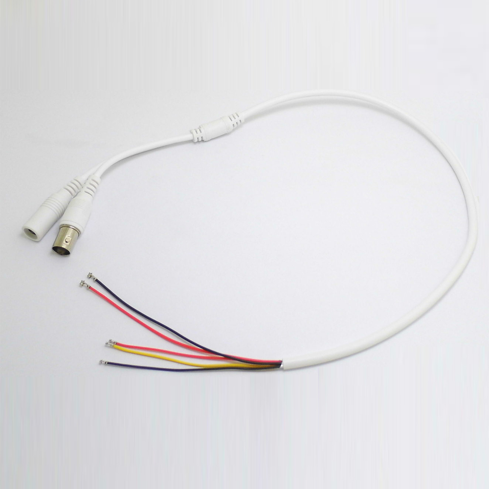 JIENUO Camera Video Line Video Cable White DC12V Power Pigtail For AHD ...
