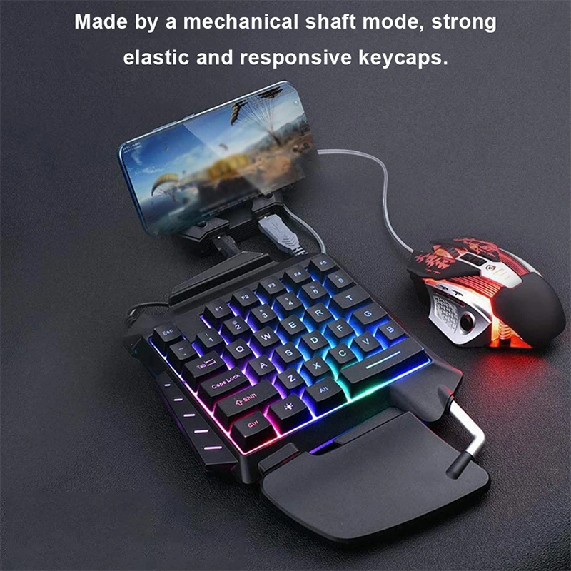 One-Handed Mechanical Gaming Keyboard RGB Backlit Portable Mini Gaming ...