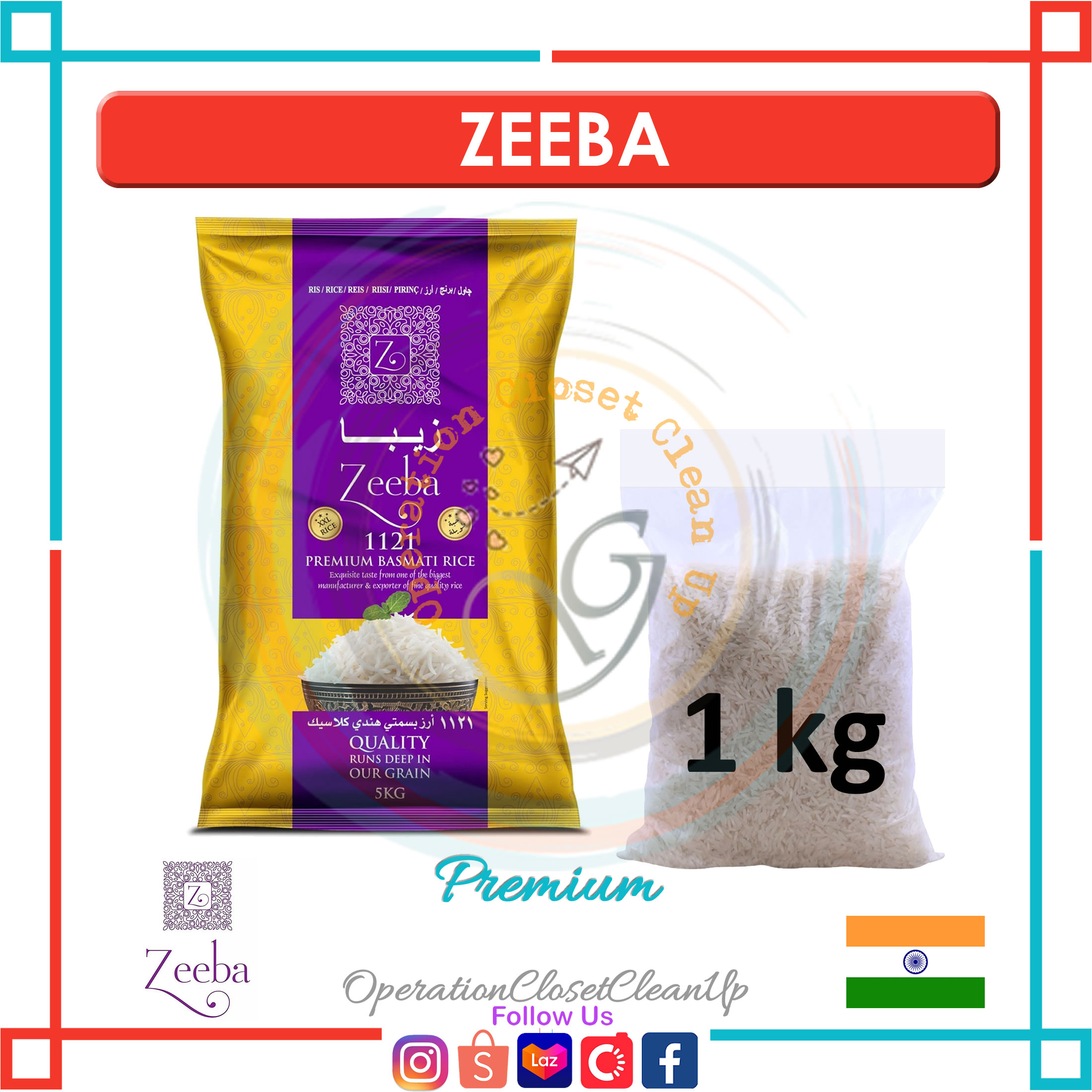 Zeeba Classic or Premium Basmati Rice, 1kg | Lazada PH