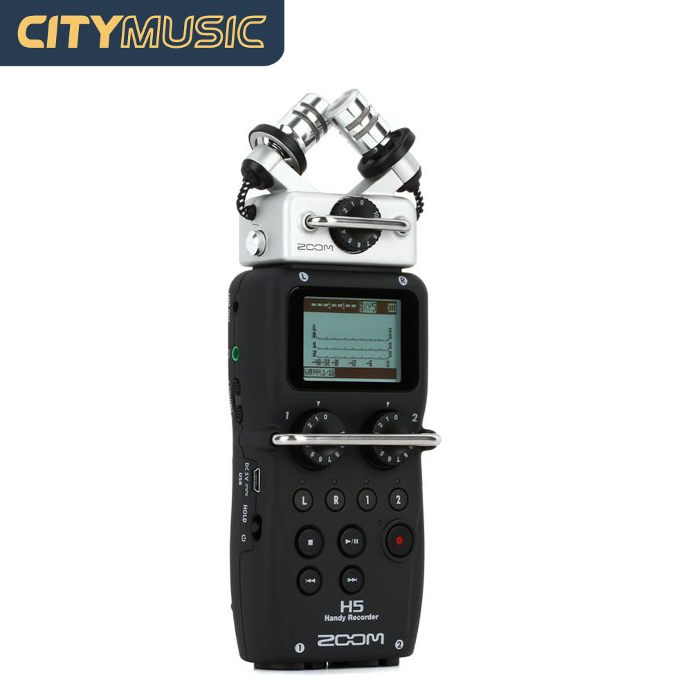 Zoom H5 4-channel Handy Recorder, 24-bit/96kHz, 4-in/2-out Modular ...