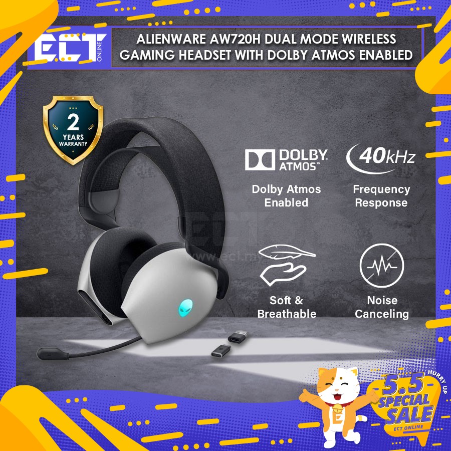Alienware AW720H Dual Mode Wireless Gaming Headset with Dolby Atmos Enabled | Lazada