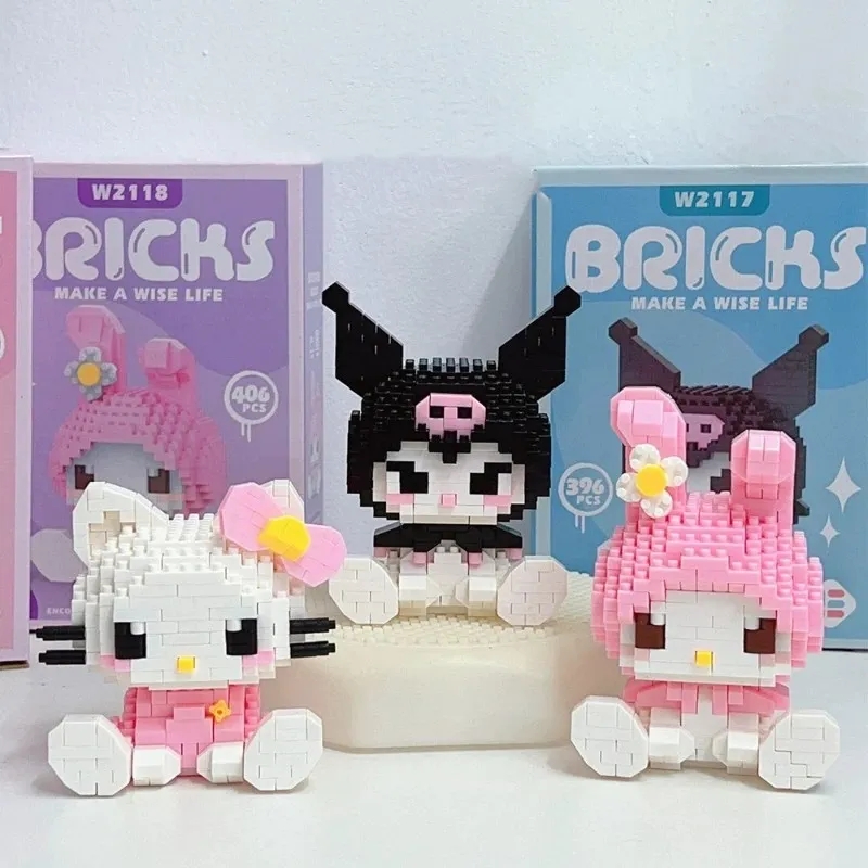 Building Block Sanrio Anime Figure Kuromi Assembled Toys Decorative ...