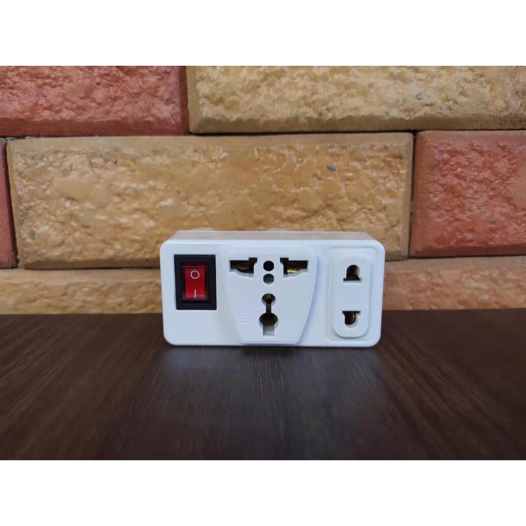 NSS 3-way Universal Power Plug Dual Socket Adapter with Switch | Lazada PH