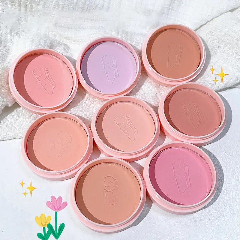 Aweisuan Hot Sale Rabbit Macaron Blush Powder With Puff Cute Pink Peach ...