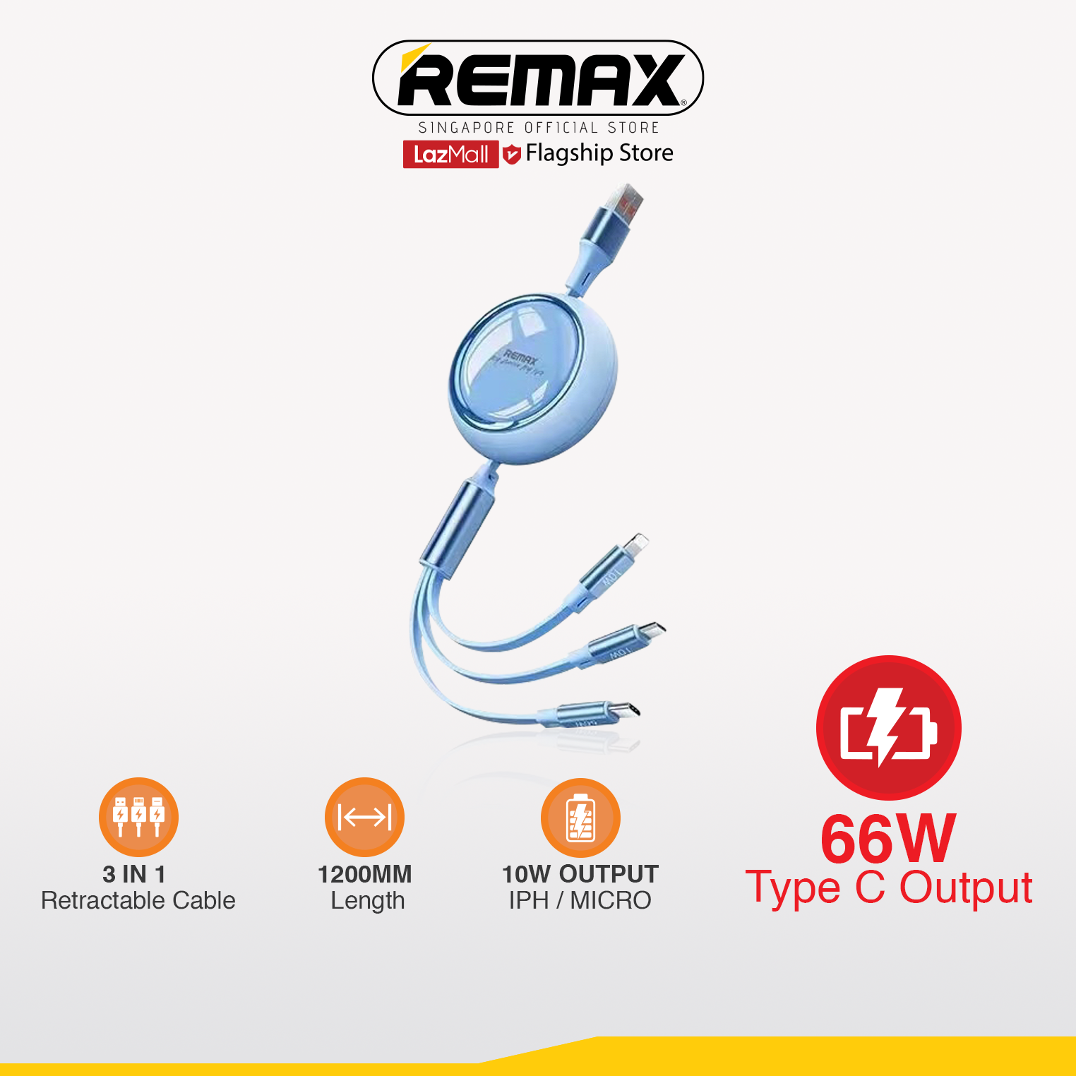[Remax Energy] RC-C029 Linon Series 66W High Power 3 In 1 Retractable ...