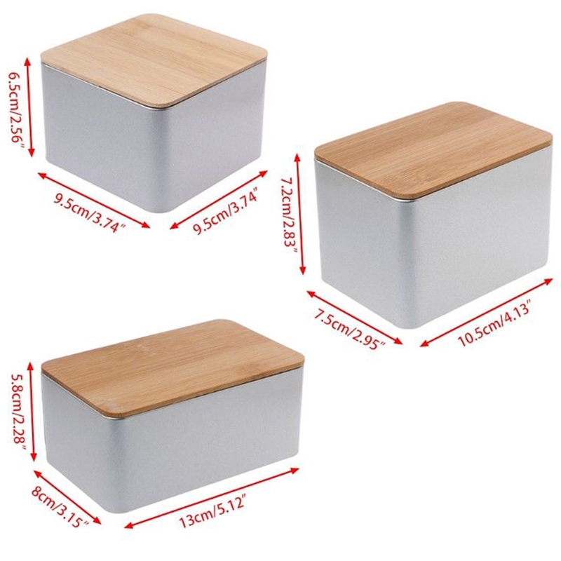 Small Vintage Metal Storage Box With Wood Lid Money Candy Key Packaging ...