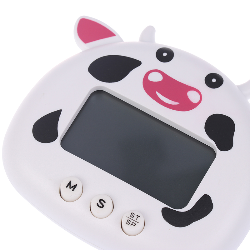 Cartoon Cow Panda Shape Digital Timer Kid Study Kitchen Countdown Alarm ...