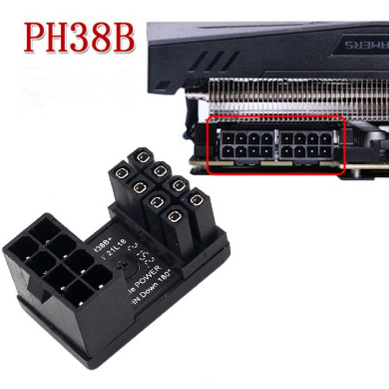 Female Power Gpu Power 180 Degree Angled Graphics Video Card To 8 Pin ...