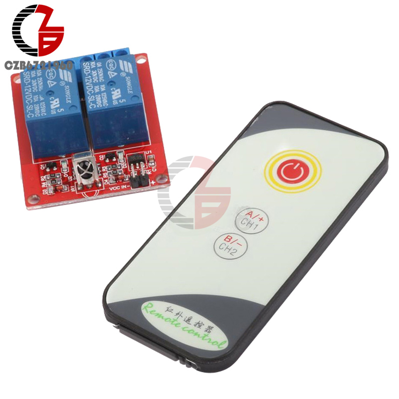 【TrendGlobe】2 Channel 2CH 5V 12V 24V IR Infrared Remote Control Switch ...