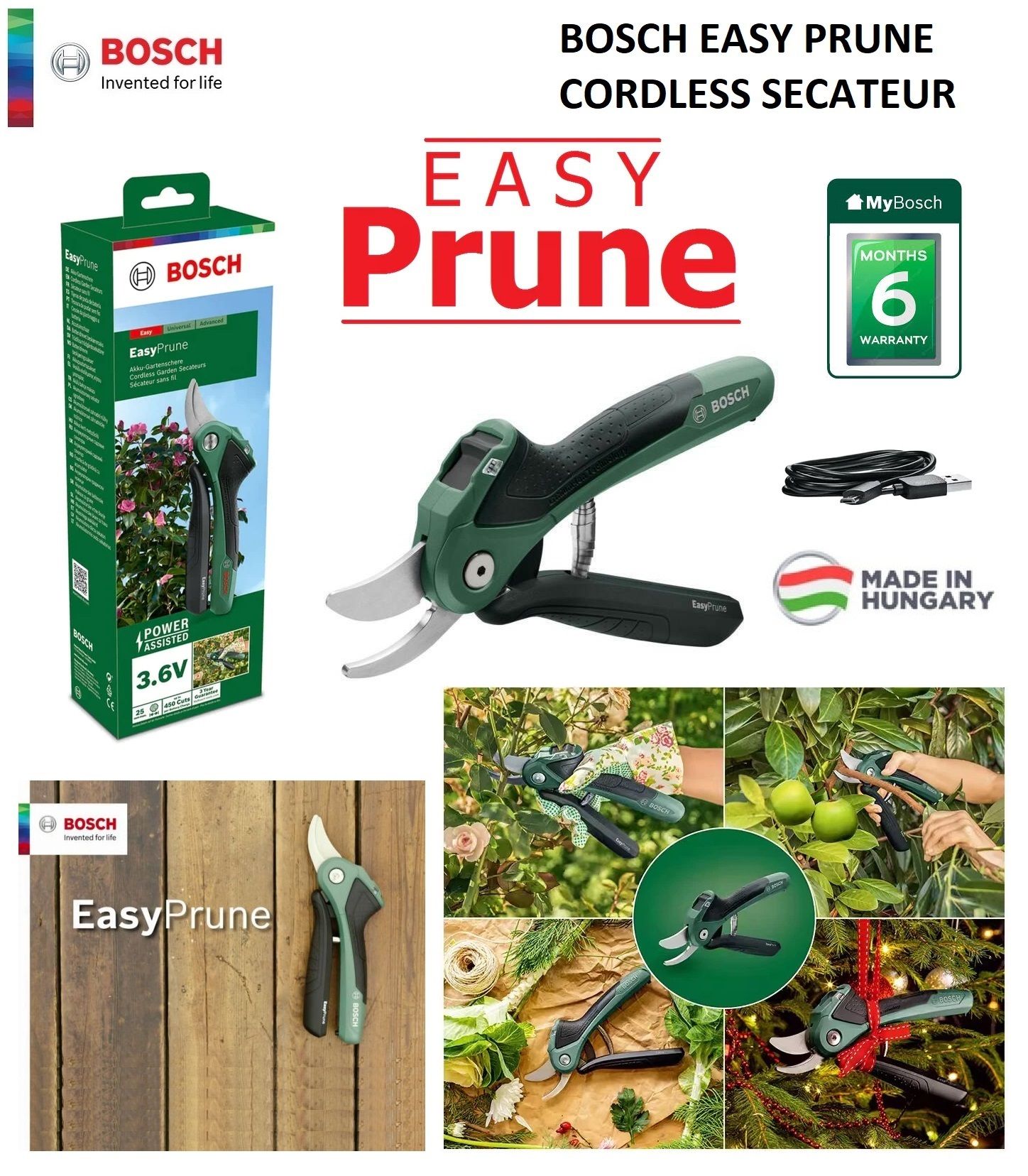 Bosch Easy Prune 3.6V Cordless Garden Secateurs | Lazada
