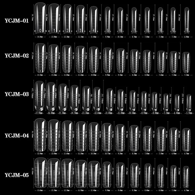 60PCS Dual Forms Finger Poly UV Gel Quick Building Extension Mold Nail ...