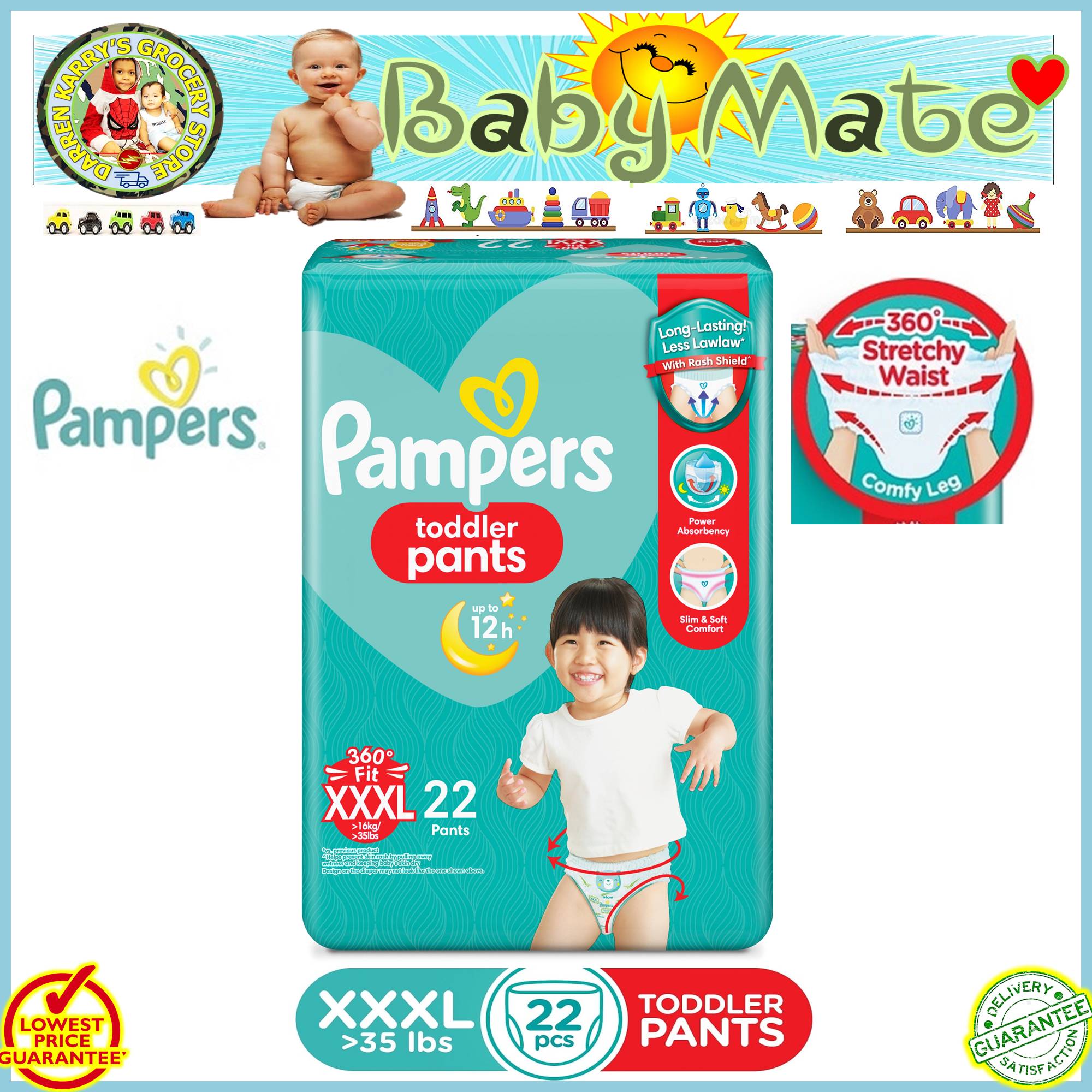 Pampers Pants XXXL Extra Extra Extra Large 22 pcs Easy Palit Easy-On ...