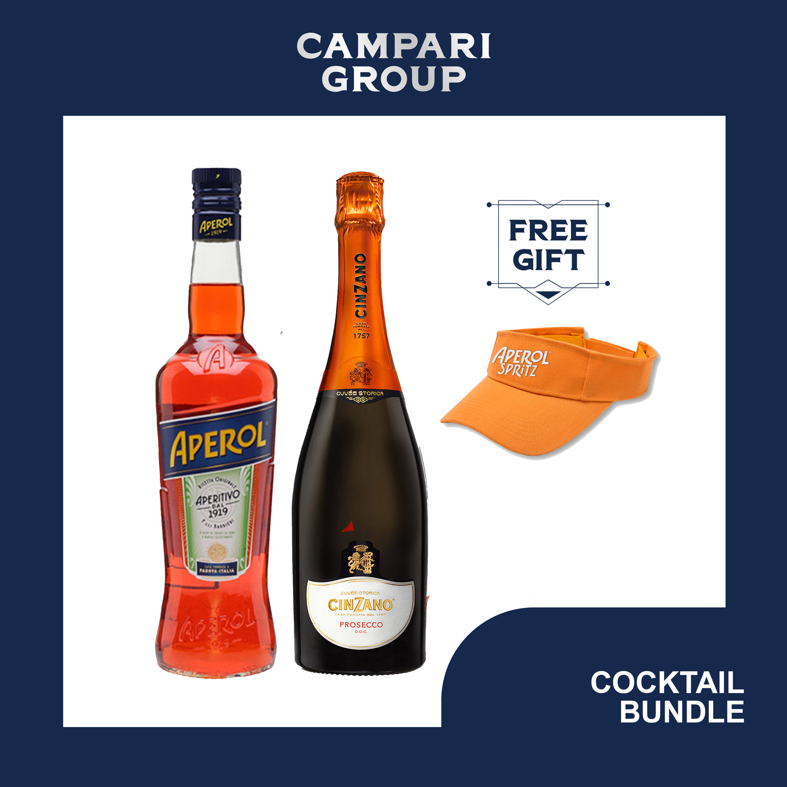 Aperol Spritz Duo Cocktail - Aperol Aperitivo 700ml and Cinzano ...